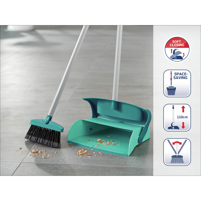 Sweeper set with handle and dust container